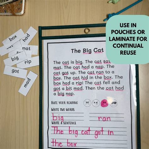 Decodable Cvc Passages With Word Work Decodable Reading Practice