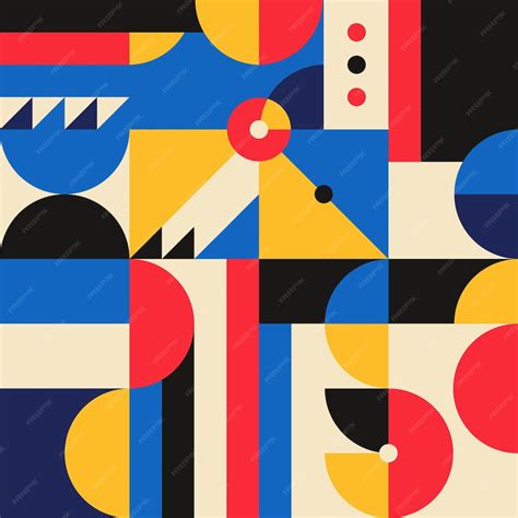 Premium Vector Abstract Geometric Mural Colorful Seamless Pattern In