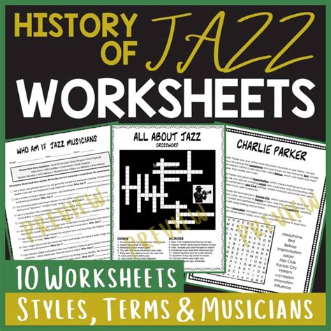 Jazz Music Worksheets Black History Month Jazz History Month Music