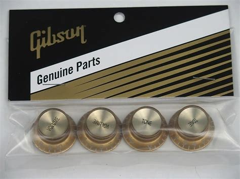 Genuine Gibson Top Hat Gold W Gold Insert Guitar Knobs Les Reverb