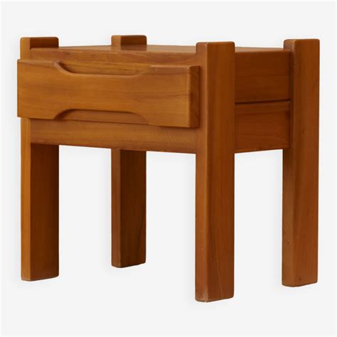 Table De Chevet Maison Regain En Orme Massif Vintage Circa 1980 Selency