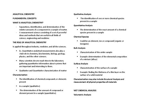 Fundamental Concepts Of Analytical Chemistry Analytical Chemistry