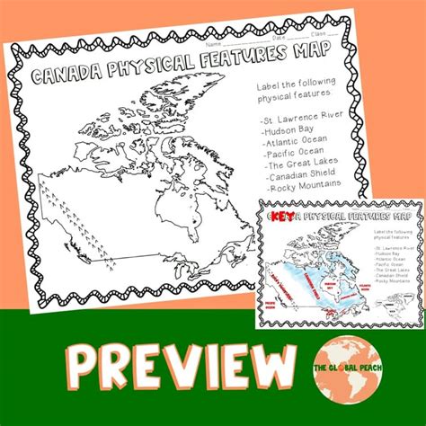 Blank Canada Physical Features Map By The Global Peach Tpt