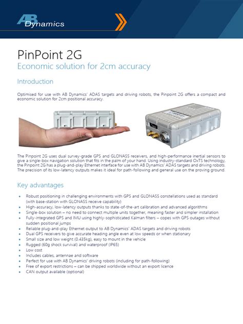 Oxts Pinpoint Pdf Global Positioning System Equipment