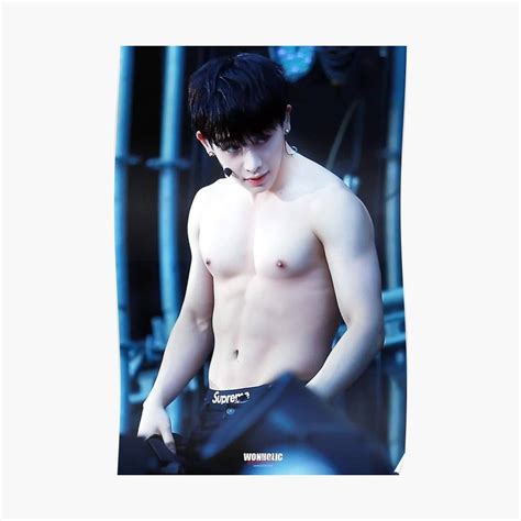 Illegalho Wonho Monstax Bts Hot Sexy Poster Canvas Print Wooden Hanging Scroll Frame