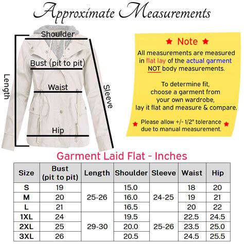 Pit To Pit Size Chart Womens
