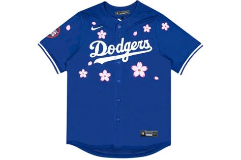 Nike X Takashi Murakami X Mlb World Tour Tokyo Series 2025 Dodgers Tokyo Away Jersey Blue Mens