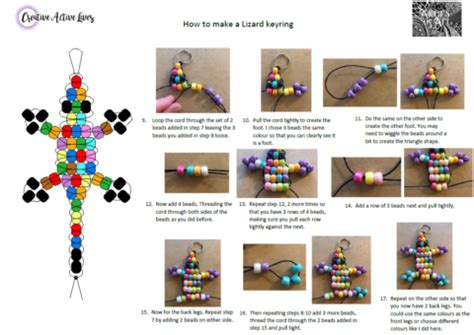 How To Make A Cute Lizard Bead Keyring Creative Active Lives