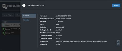Monitoring Backup And Restore Operations Yellowbrick Data