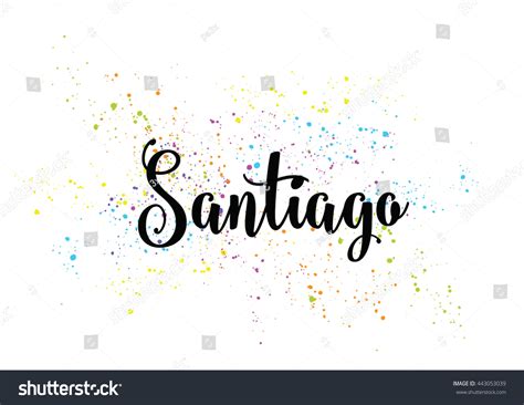 Santiago Chile Capital City Typography Lettering Vector De Stock