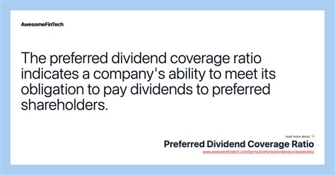 Preferred Dividend Coverage Ratio Awesomefintech Blog