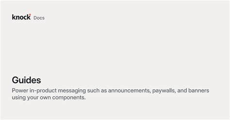 Guides Knock Docs