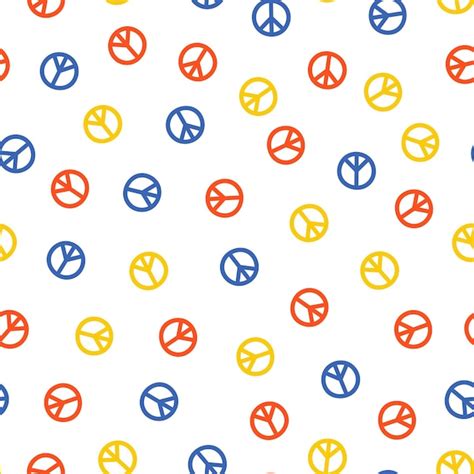 Premium Vector Seamless Pattern With Tiny Peace Symbols