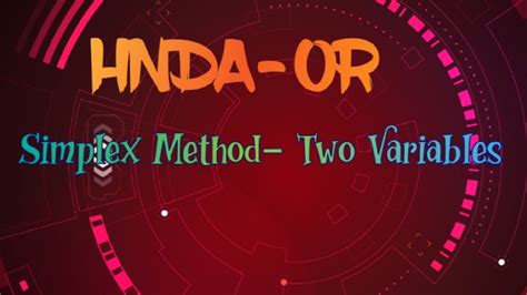 Simplex Methodlinear Programming Youtube