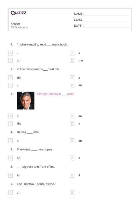 50 Articles Worksheets For 5th Class On Quizizz Free And Printable