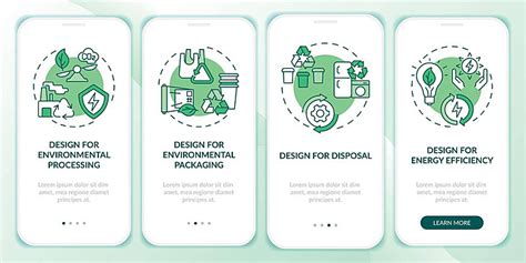 Green Onboarding Mobile App Screen Designed For Environmental Sustainability Vector Processing