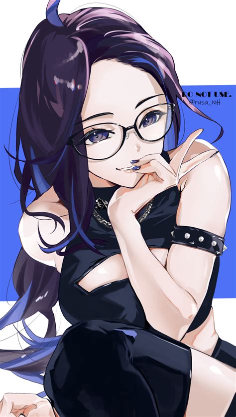 Kson Kson Party Dress Vshojo 1girl Ahoge Black Framed Eyewear