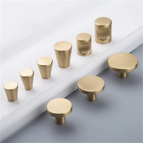 Brushed Brass Dresser Drawer Knobs Handles Pulls Kitchen Etsy