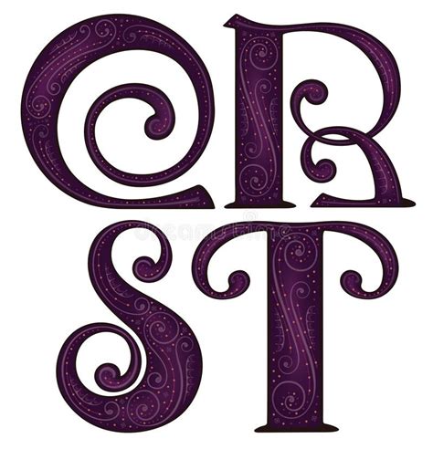 Medieval Letter Font Alphabet Typeface Ancient Book Miniature Stock Vector Illustration Of