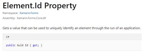 C Why Is The Visualelement Id In Xamarinforms Displayed As A String