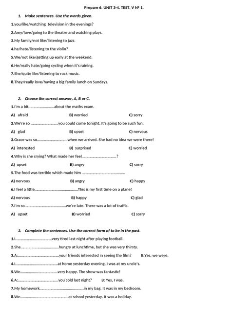 Test 6th Form Unit 3 4 Pdf