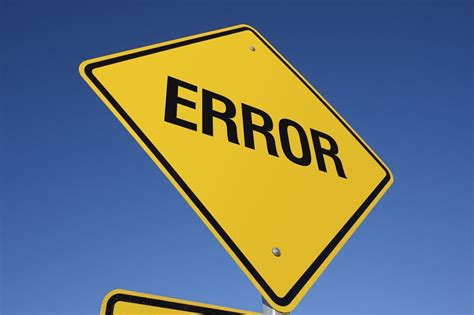 Yellow Error Road Sign