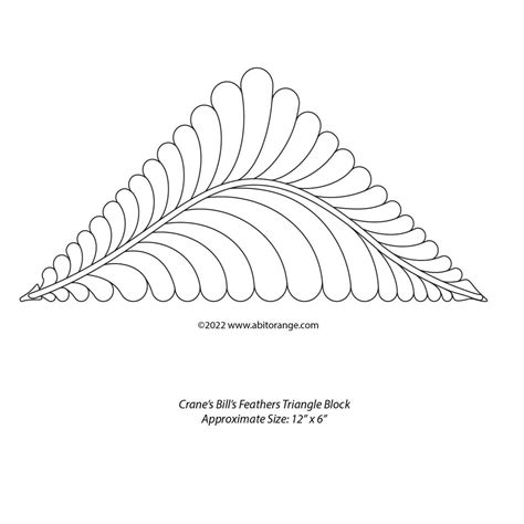 Cranes Bills Feathers Triangle Block — A Bit Orange