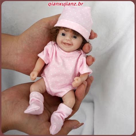 Mini Bonecas Reborn De Silicone De 7 Polegadas Realistas Para Bebês Recém Nascidos Com