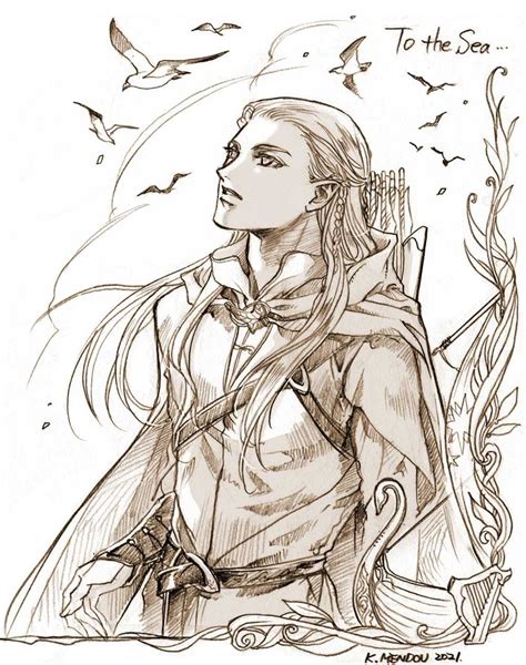Legolas Tolkiens Legendarium And 1 More Drawn By Kazuki Mendou