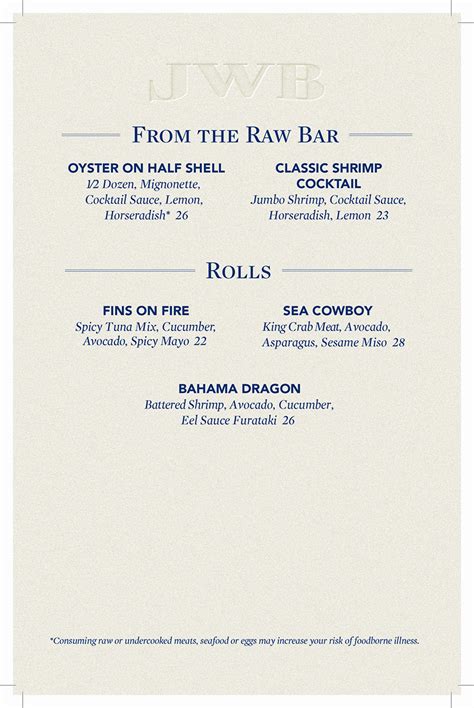 Jwb Prime Steak And Seafood Nassau Nassau Paradise Island Bahamas