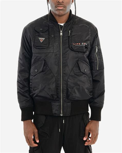 Shop Life Code Bomber Jacket 23j40 Bk Black Snipes Usa