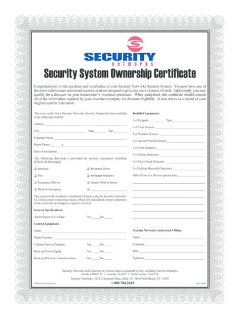 Adt Alarm Certificate Template Plzwarehouse