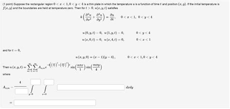 Solved 1 Point Suppose The Rectangular Region 0