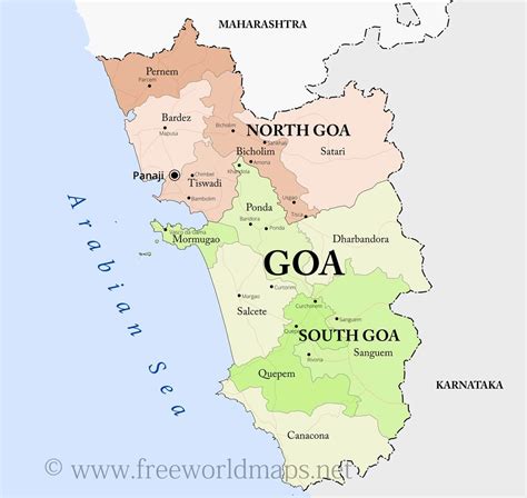 Goa India Map Furthermore