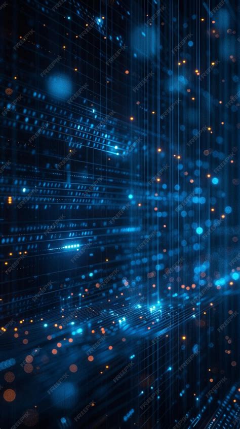 Premium Photo Dynamic Binary Data Flow Streaming Digits Create