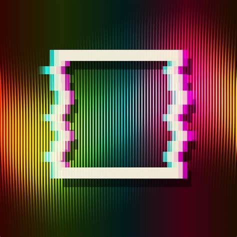 Premium Vector Glitched Square Frame Distorted Glitch Style Modern Background