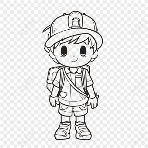 흑백 선 윤곽선 스케치 그림이 있는 배낭 색칠 페이지가 있는 원래 어린 아이 벡터개요 예술선 그리기 Png 일러스트 무료 다운로드 Lovepik