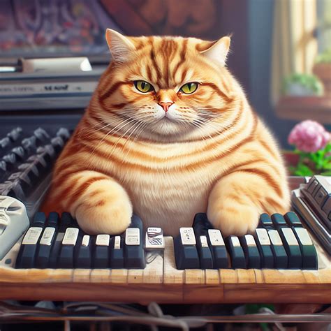 Fat Cat On The Keyboard — Image Created In Shedevrum