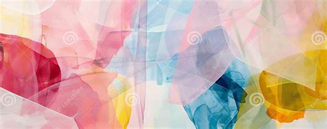 Modern Art Mural Wallpaper Background With Overlapping Translucent Shapes In Pastel Colors