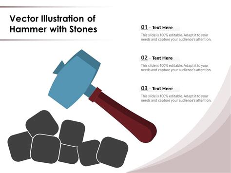 Vector Illustration Of Hammer With Stones Ppt Powerpoint Presentation