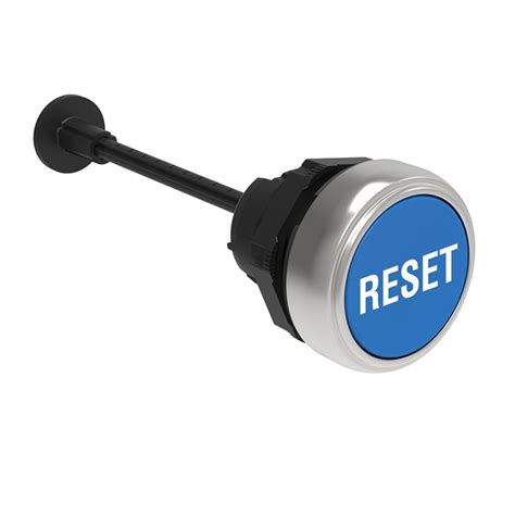 22mm Plastic Momentary Push Button With Reset Indication Blue Flush Sourceasi