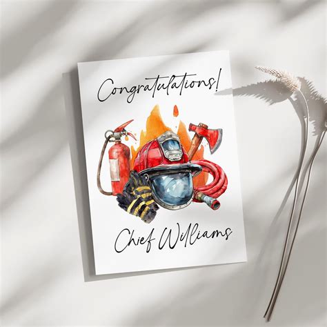 Personalized Firefighter Graduation Card Keepsake Fire Academy