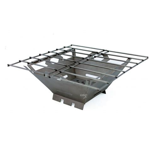 Hornillo Leña Plegable Con Grill Inox