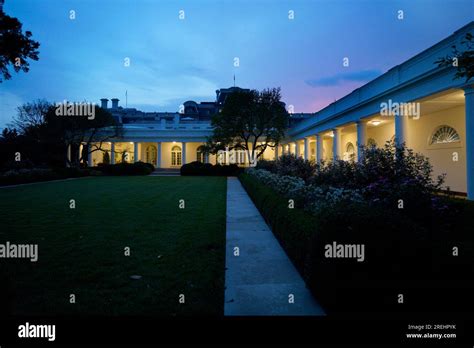 The Rose Garden And The Oval Office Of The White House Is Seen In