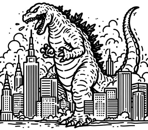 Cartoon Godzilla Coloring Pages 2025