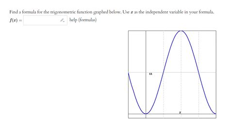 solved find a formula for the trigonometric function graphed