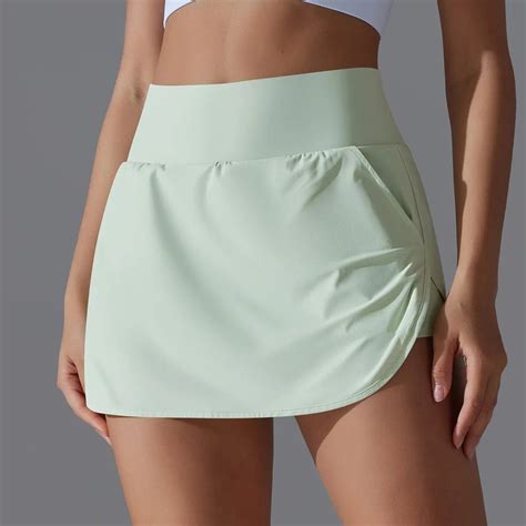Women High Waist Yoga Skirts Solid Sports Casual Short Skirt Yoga Dance