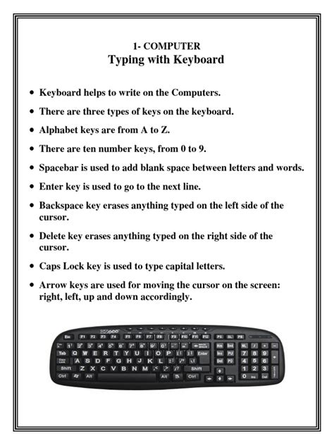 1 Computer L 6 Typing With Keyboard Assignment Pdf