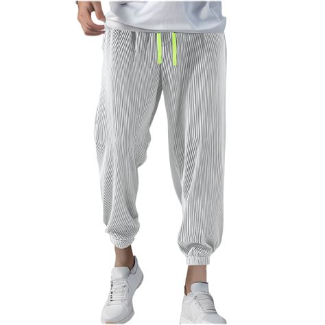Gray Mens Straight Leg Plain Long Leg Loose Fit Pants For Man Sport