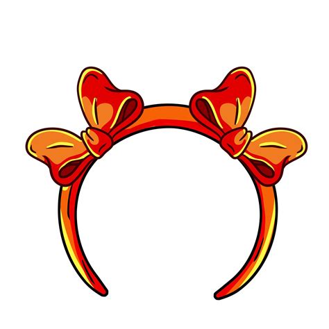 Headband With Red Bow 5362132 Vector Art At Vecteezy